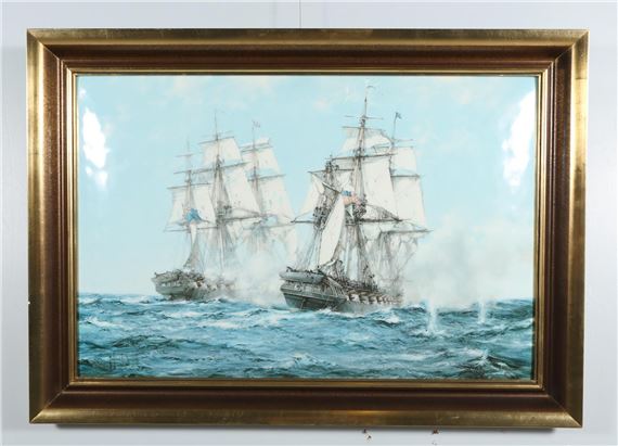 Montague Dawson | Action Between the Java & the Constitution | MutualArt