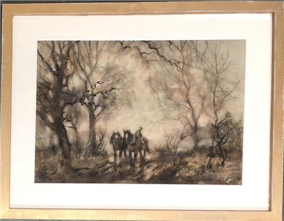 George Leon Little | of two horses in woodland | MutualArt