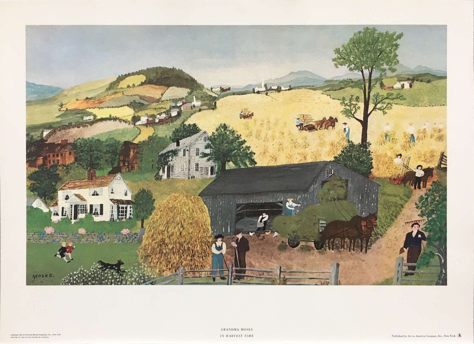 Grandma Moses | Grandma Moses - In Harvest Time (1948) | MutualArt