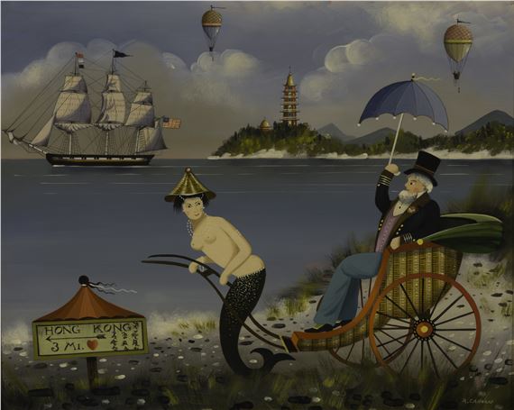 Ralph Eugene Cahoon Jr. | Mermaids and the Loch Ness Monster. Blue and ...