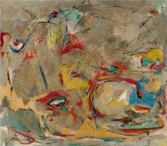 Ahron Ben-shmuel | Abstraction in Primary Colors (1953) | MutualArt