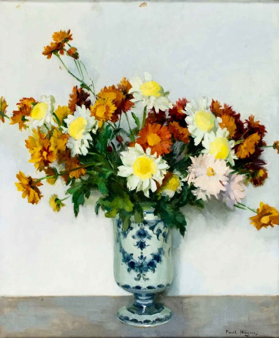 Paul Jean Hugues | Still Life with Vase of Flowers | MutualArt