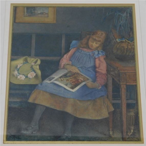 Violet Linton | Young girl sleeping (1902) | MutualArt