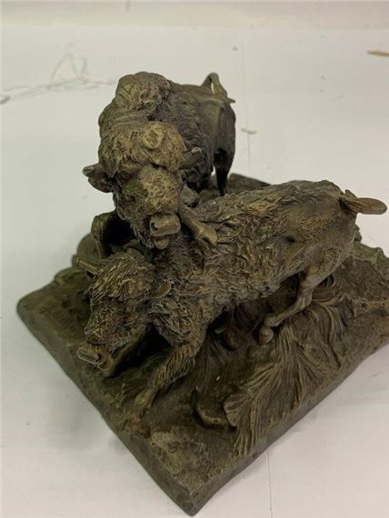 Donald Jack Polland | Don Pollard Lance Pewter Sculpture Of Buffalo ...