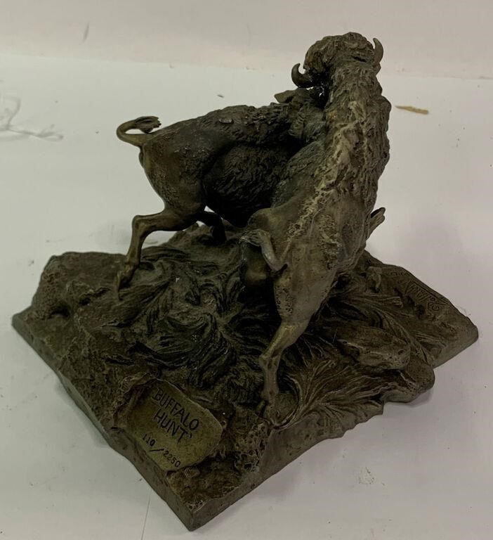 Donald Jack Polland | Don Pollard Lance Pewter Sculpture Of Buffalo ...