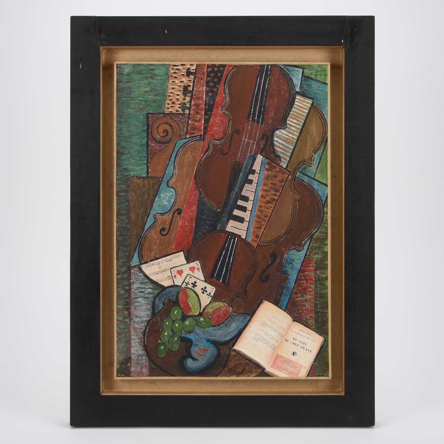 Russian School, 20th Century | CUBIST STILL LIFE OF MUSICAL INSTRUMENTS ...