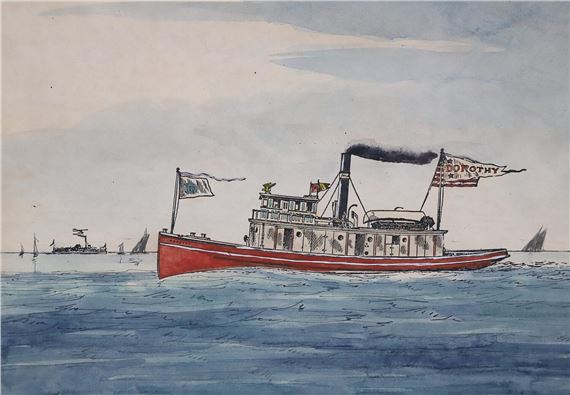 J. Jackson | Portrait of the Steam Powered Tugboat Dorothy | MutualArt