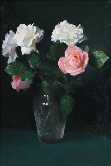 Gary David Hoffmann | Roses in a Crystal Vase Still Life | MutualArt