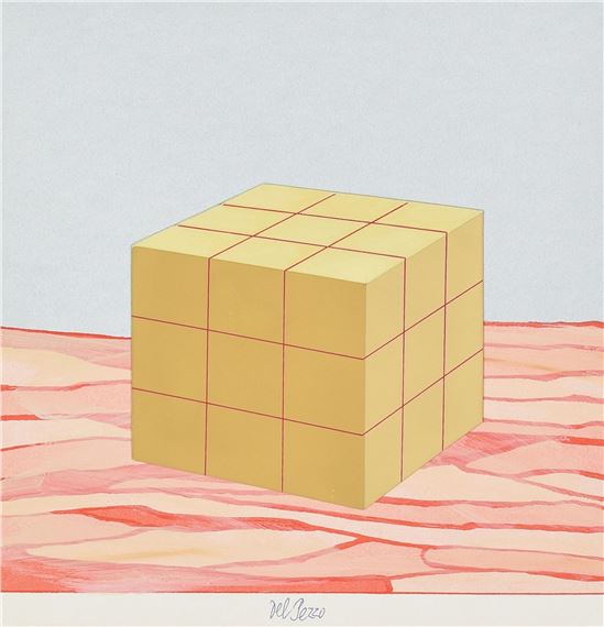 Lucio del Pezzo | Lucio Del Pezzo (1933 - 2020) IL CUBO tempera e ...