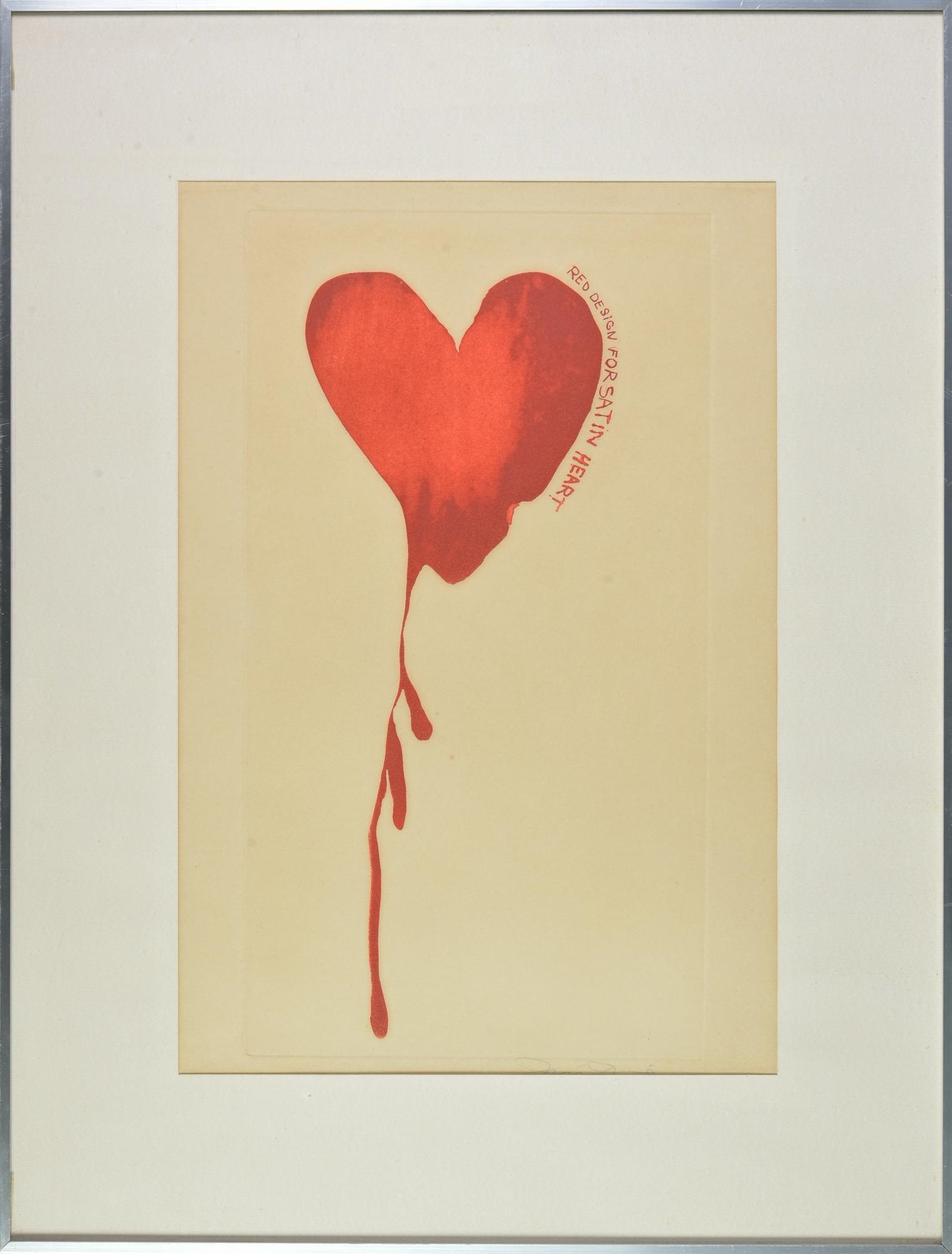 Jim Dine | RED DESIGN FOR SATIN HEART | MutualArt