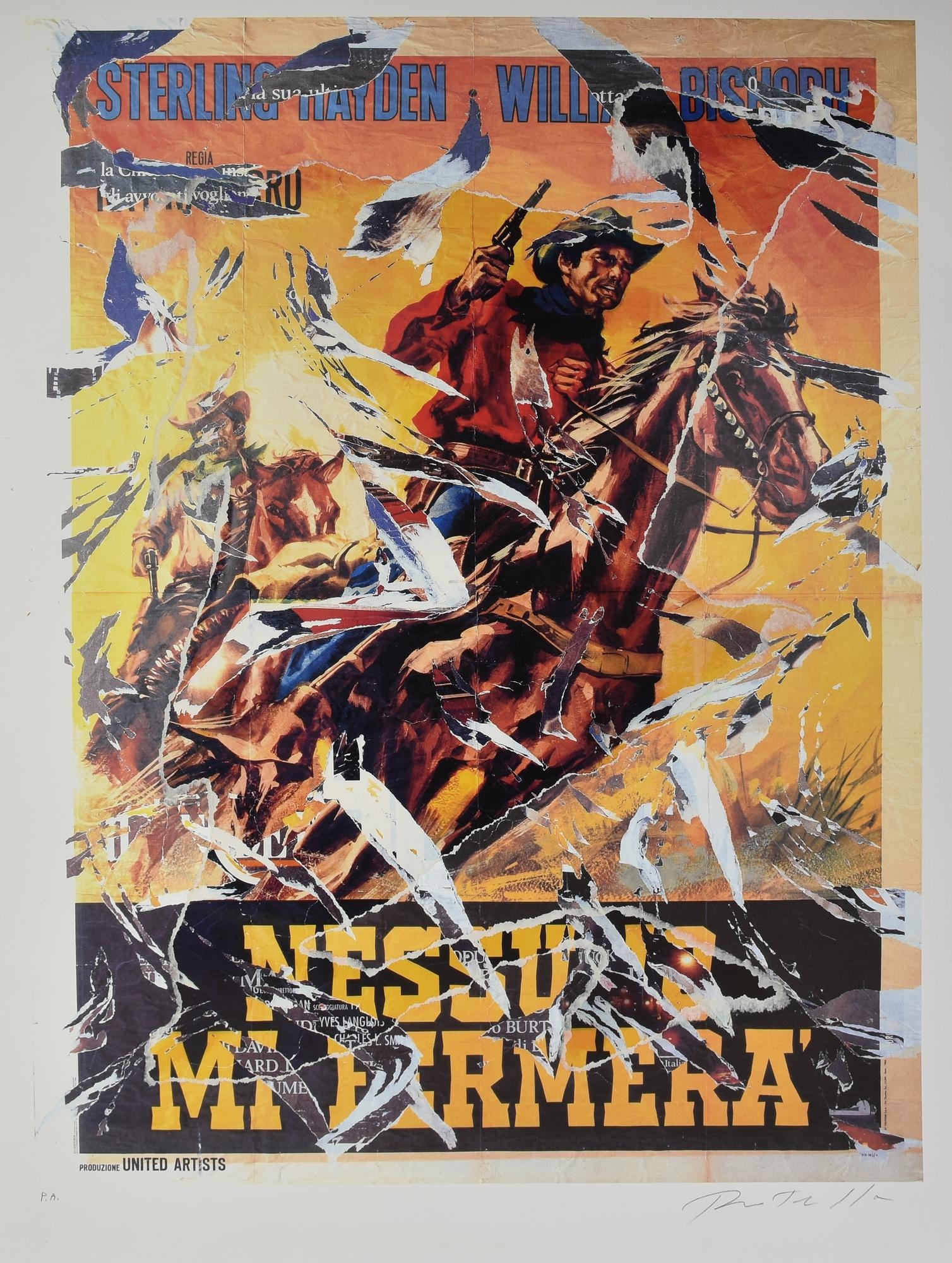 Mimmo Rotella | NESSUNO MI FERMERA' TOP GUN multiplo decollage su ...