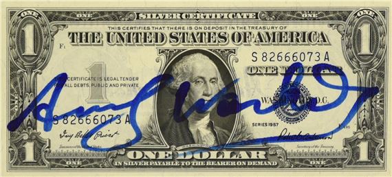 Andy Warhol | Andy Warhol ONE DOLLAR BILL (George Washington) intervento su banconota | MutualArt