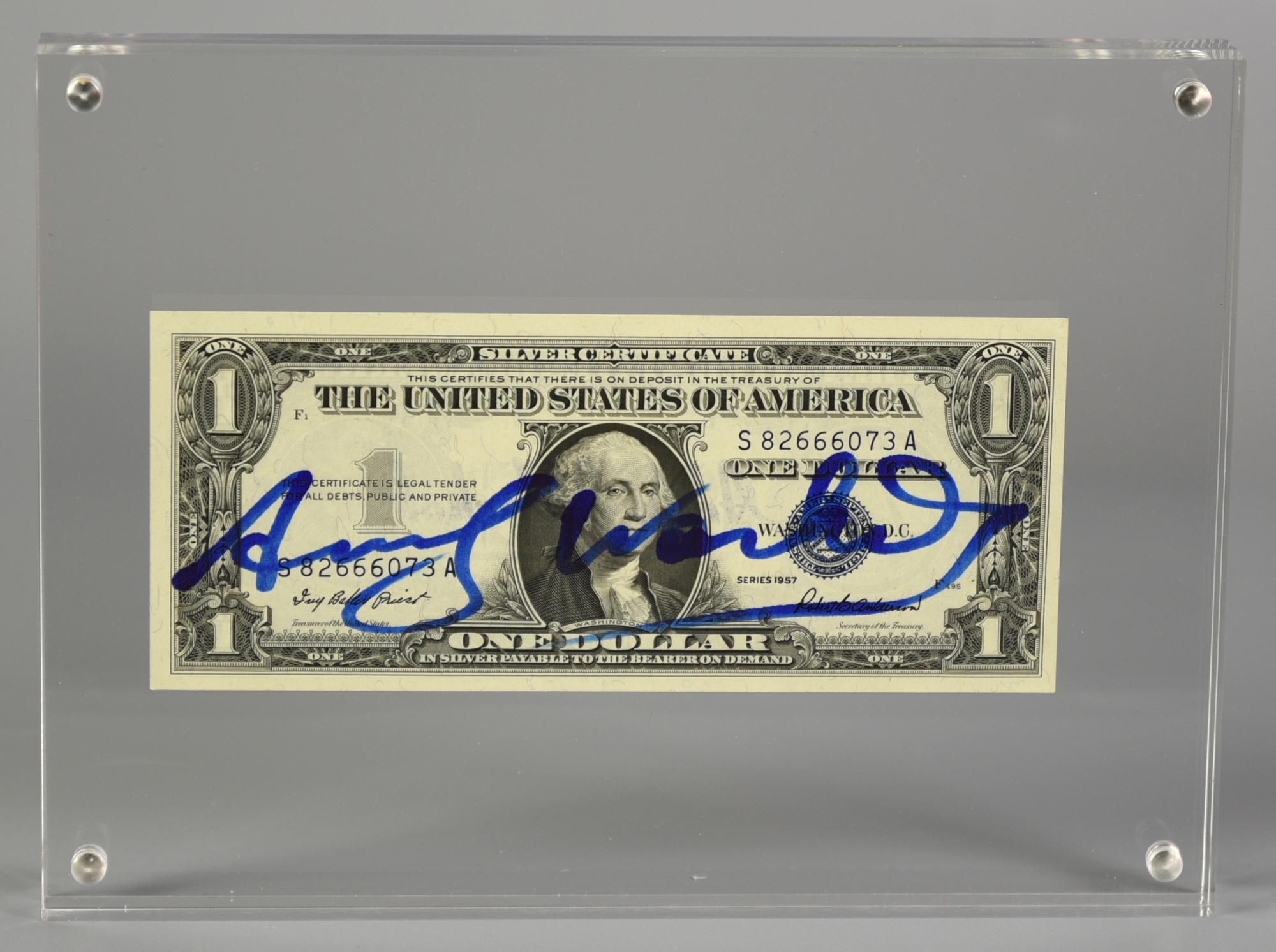 Andy Warhol | Andy Warhol ONE DOLLAR BILL (George Washington) intervento su banconota | MutualArt