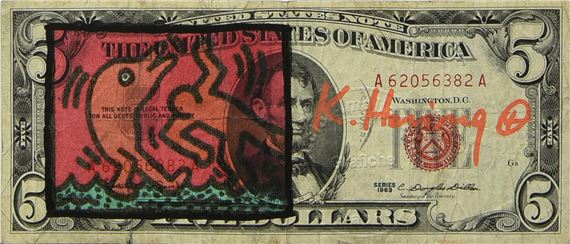 Keith Haring | Keith Haring (1958 - 1990) FIVE DOLLAR intervento su ...