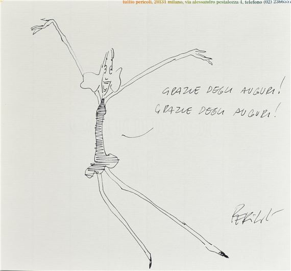 Tullio Pericoli | Tullio Pericoli BALLERINA china su carta, cm 21x21 ...