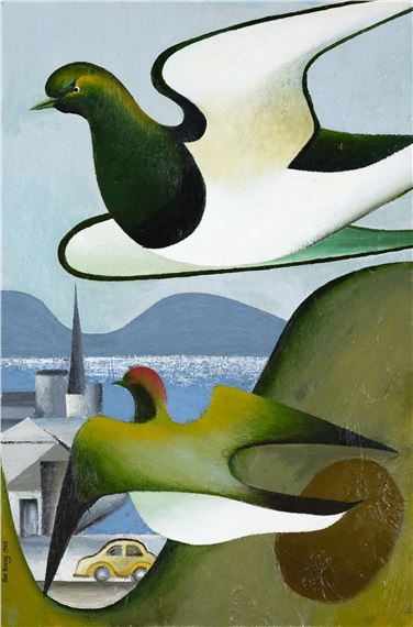Peter Tatham | Kereru over Dunedin (1963) | MutualArt