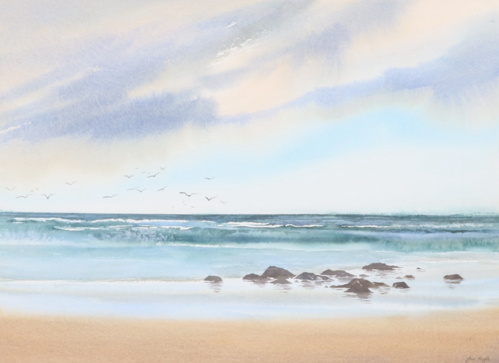 Johan Engela | SEAGULLS FLYING OVER THE OCEAN | MutualArt