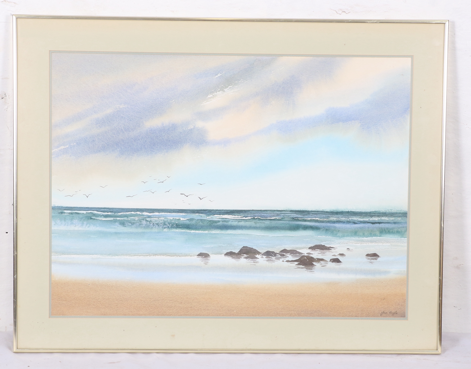 Johan Engela | SEAGULLS FLYING OVER THE OCEAN | MutualArt