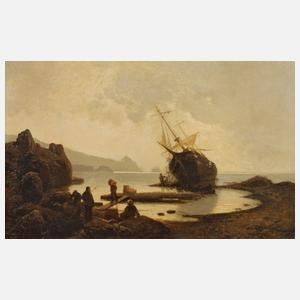 Franz Emil Krause | Schiffbruch an der Küste (1890) | MutualArt