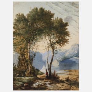 Johann Karl Hetz | Am Alpensee (1883) | MutualArt