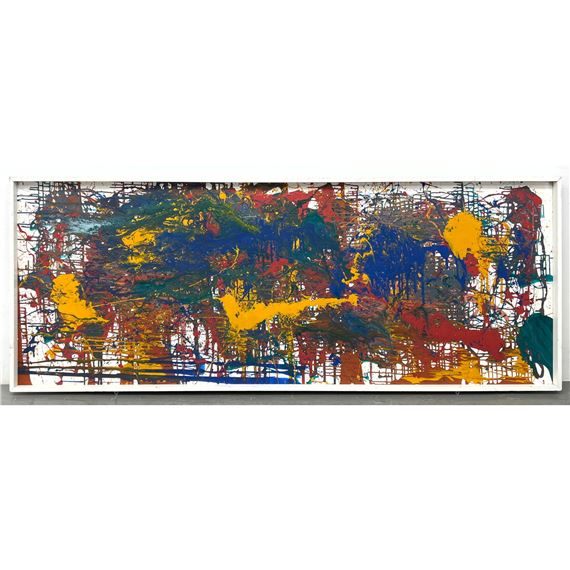 Jackson Pollock | Very Large Abstract Pollock Style Long Painting on Board | MutualArt