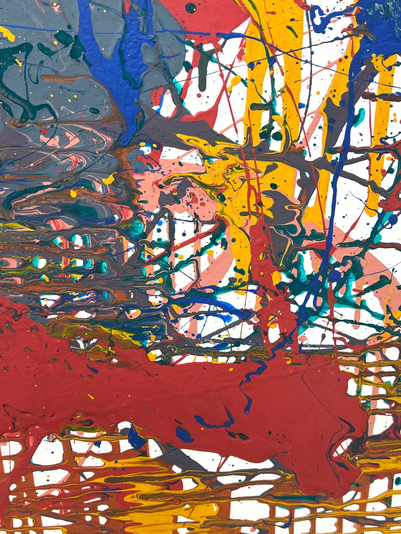 Jackson Pollock | Very Large Abstract Pollock Style Long Painting on Board | MutualArt