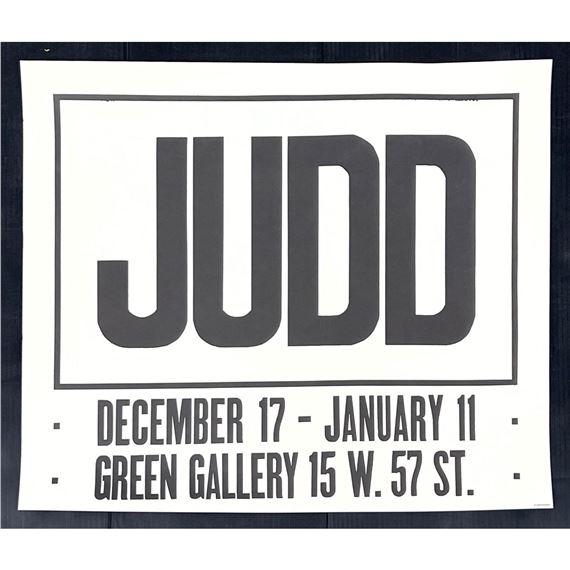 Donald Judd | Small Donald Judd offset lithograph print. Poster style ...