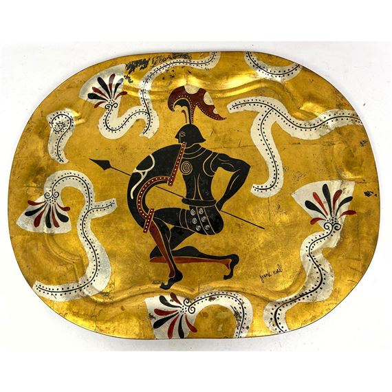 Frank W. Neal | Frank Neal handpainted decorative metal serving tray ...