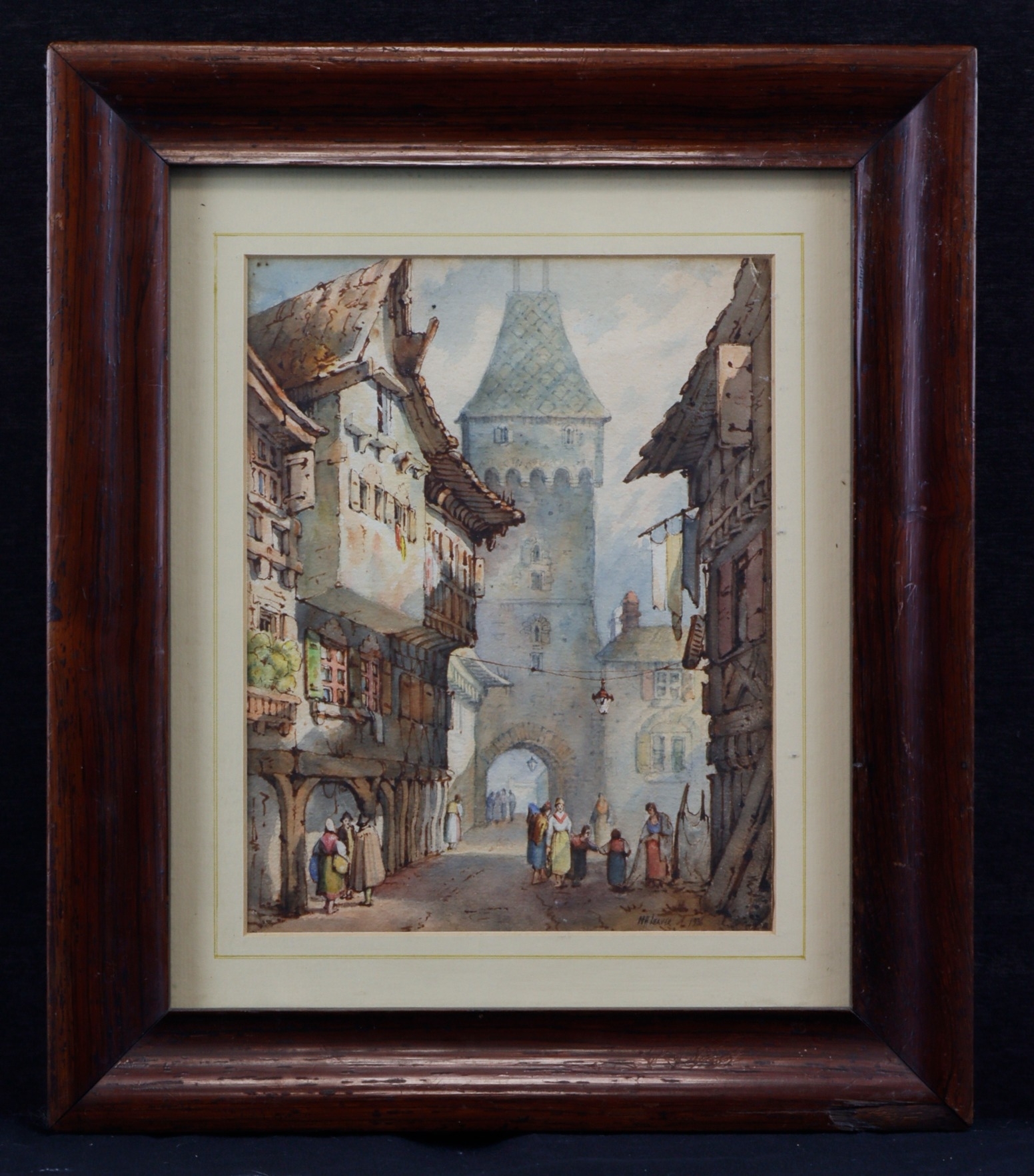 Noel Harry Leaver | Figures in a continental town | MutualArt
