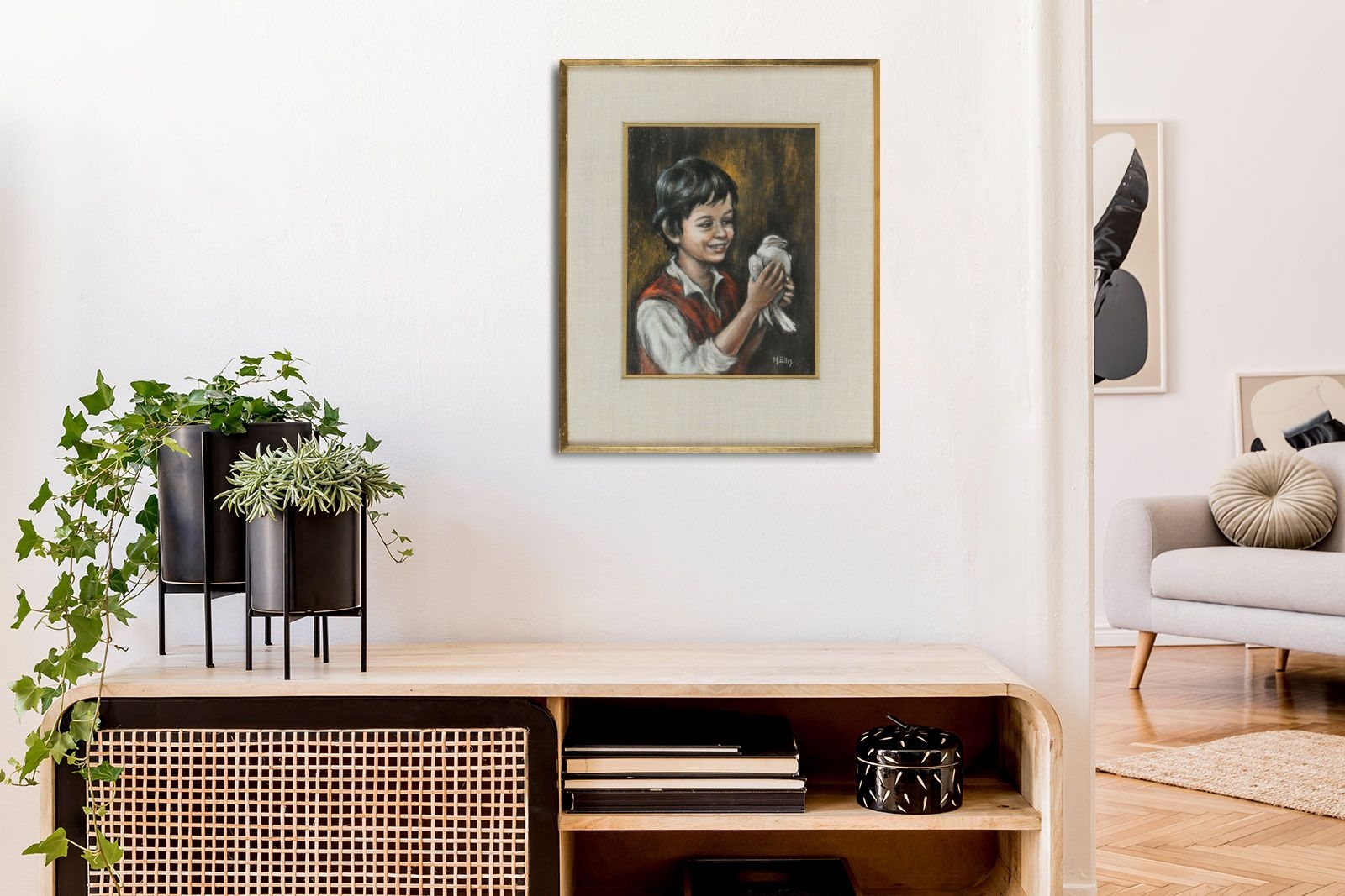 Margaret Ellis | BOY WITH PIGEON | MutualArt