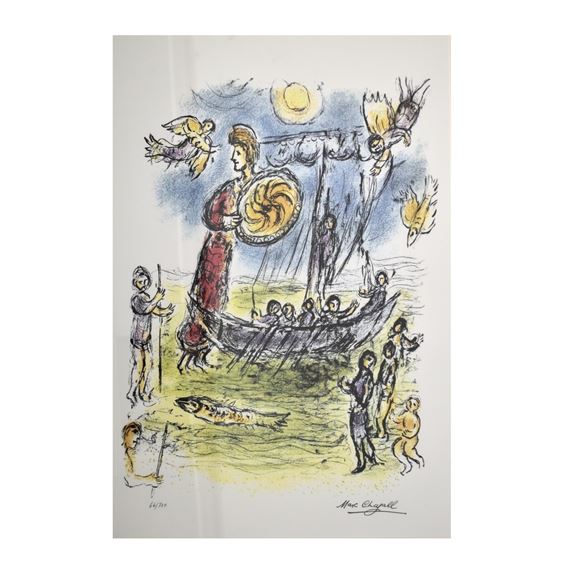 Marc Chagall | The Odyssey-Athena Guides Telemachus Boat | MutualArt