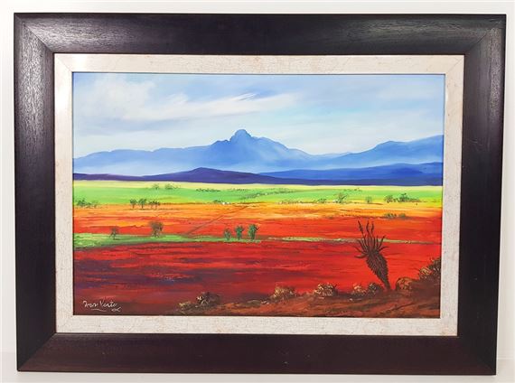 Frans Venter | MAHOGANY FRAMED OIL PAINTING OF A LANDSCAPE SIGNED BY ...