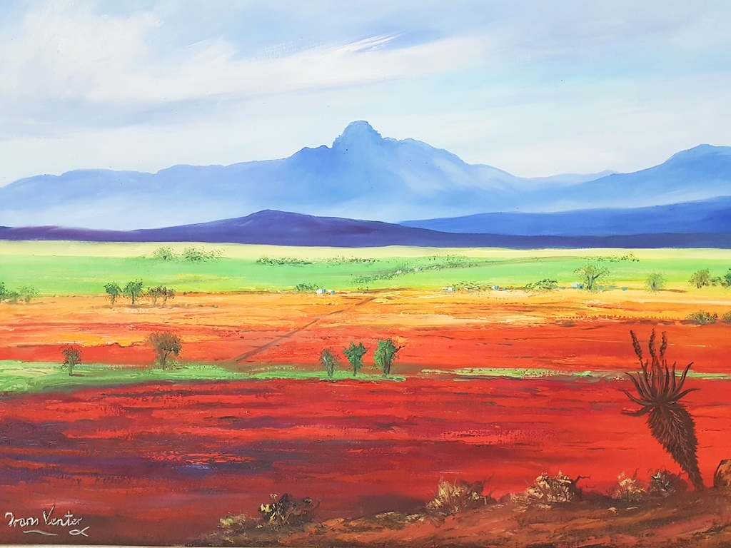 Frans Venter | MAHOGANY FRAMED OIL PAINTING OF A LANDSCAPE SIGNED BY ...