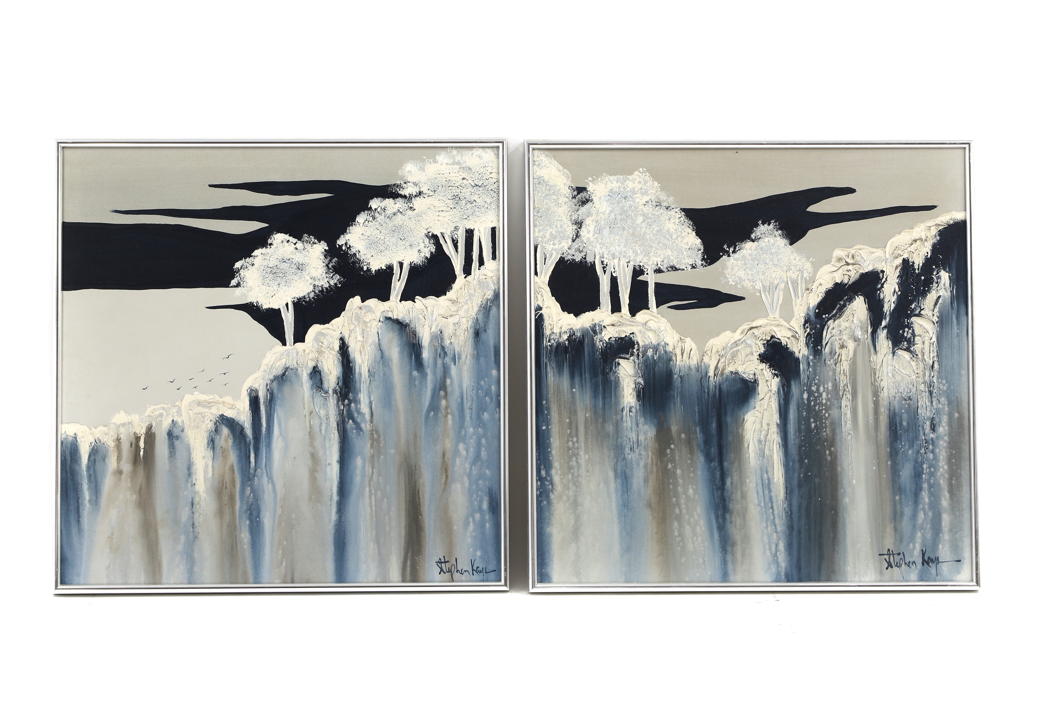 Stephen Kaye | Landscape with trees and cliffs | MutualArt