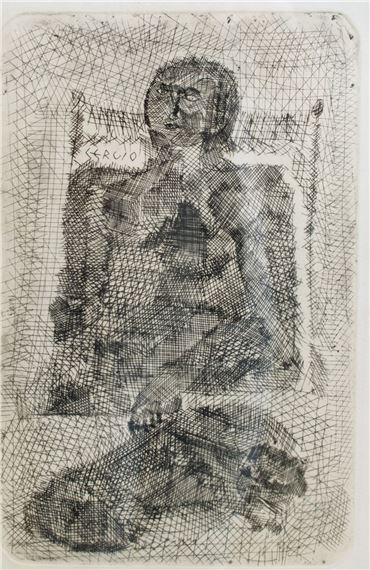 Sergio Mascaro | SERGIO MASCARO (1934), Figura con gatto (1934) | MutualArt