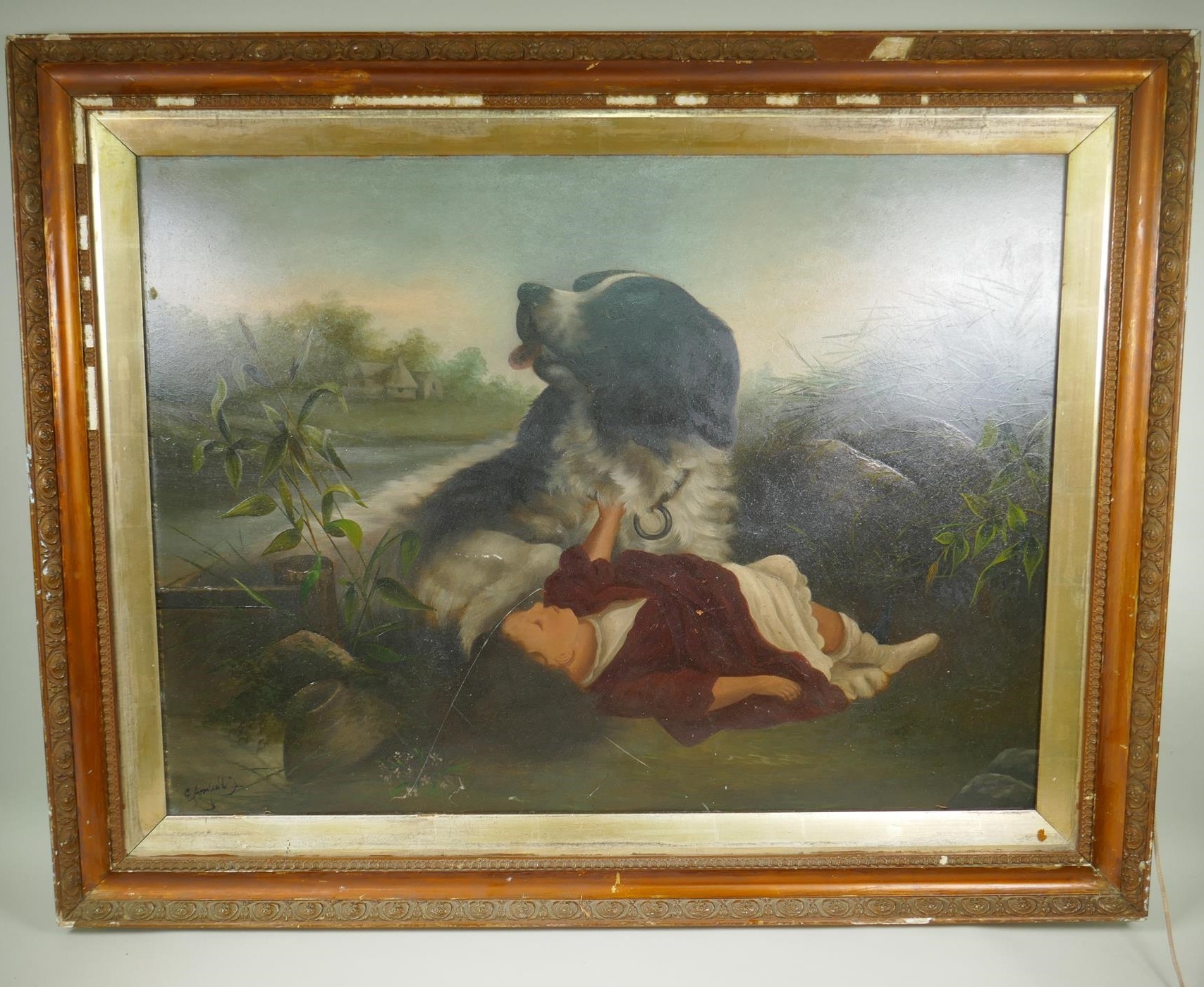 Edward Armfield | St Bernard with a boy | MutualArt
