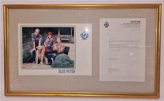Peter Duncan | Blue Peter 1986 framed signed photograph (Janet Ellis ...