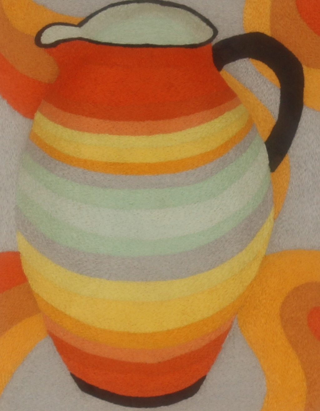 Helen Banzhaf | a wool work embroidered picture depicting an Art Deco ...
