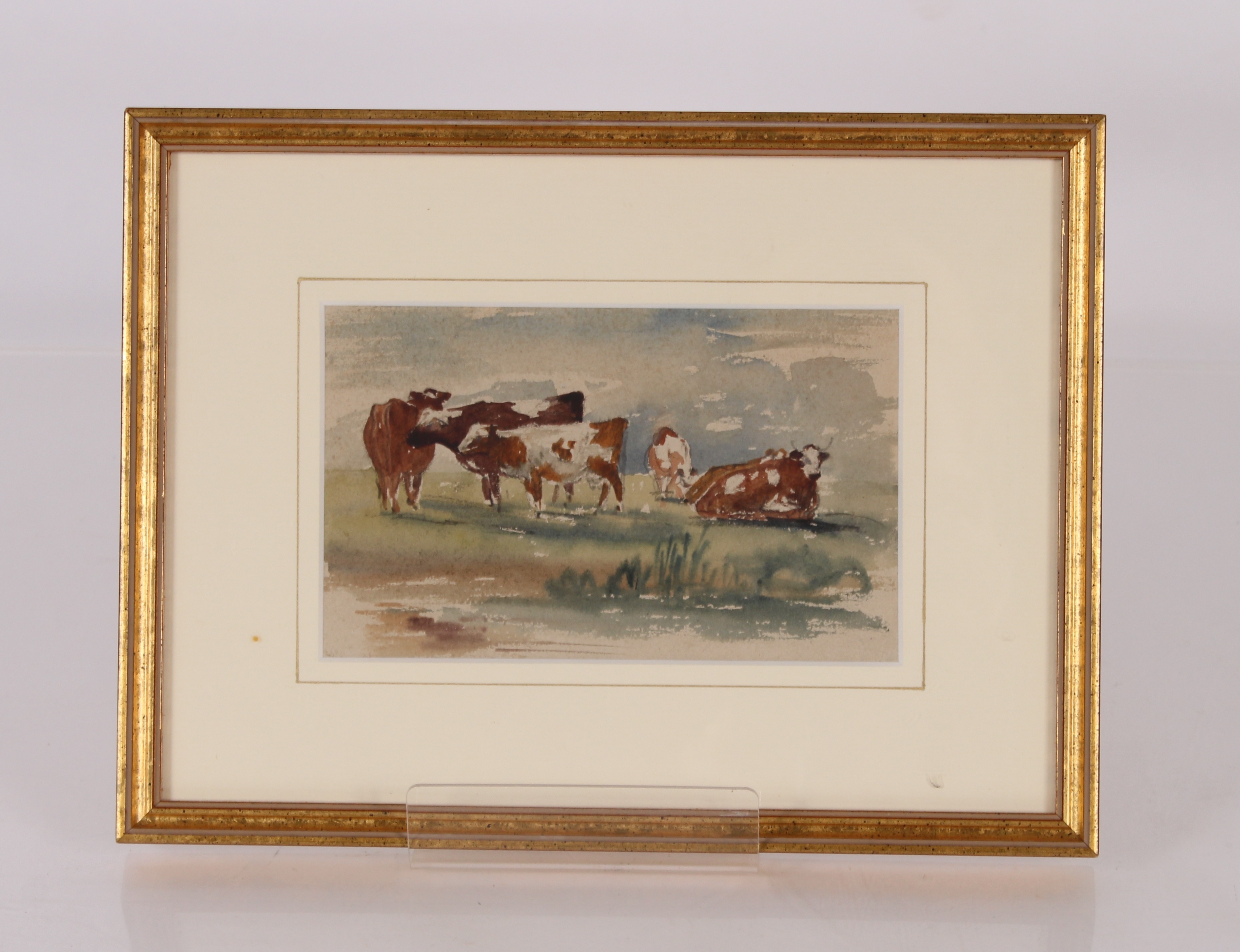 George James | study of cattle by a river | MutualArt