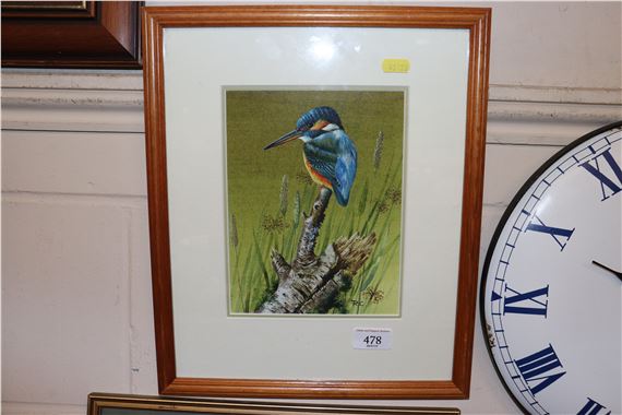 Richard Cook | watercolour study of a kingfisher | MutualArt