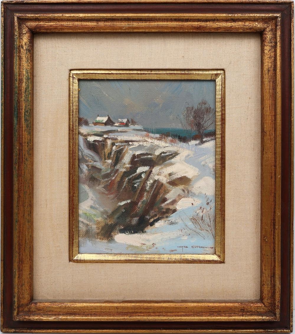 Wayne Beam Morrell | WAYNE BEAM MORRELL CLIFFSIDE SNOWFALL OIL PAINTING ...