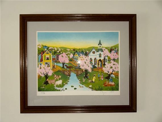 Robert LoGrippo | Robert LoGrippo Cherry Blossom Time Framed Lithograph ...
