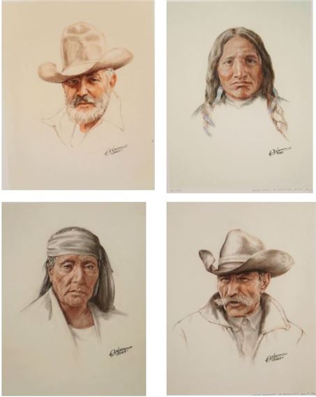 Alexander Yaron | Two Cowboys and Two Native Americans | MutualArt