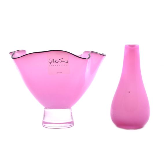 Stephen Gillies | a pink vase in the Rosedale design and smaller bud ...