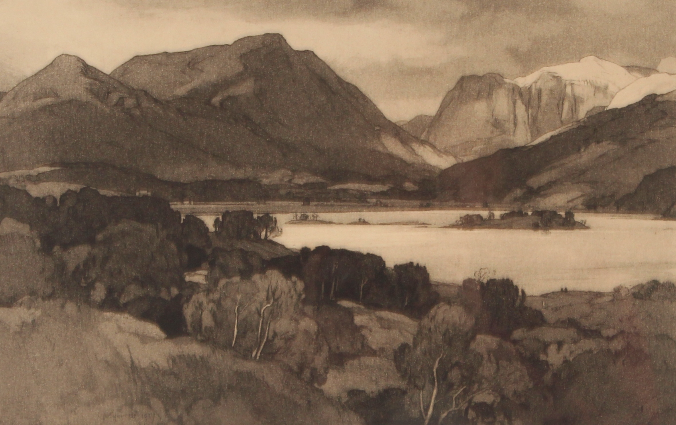 Leonard Russell Squirrell | Loch Ness aquatint | MutualArt