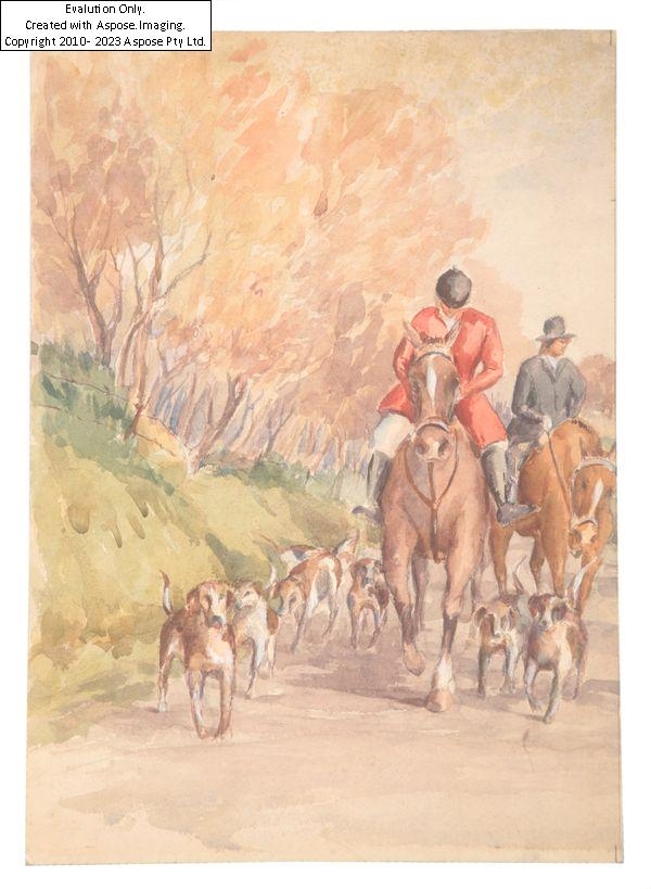 George Mortram Moorhouse | Huntsman and Hounds (1927) | MutualArt