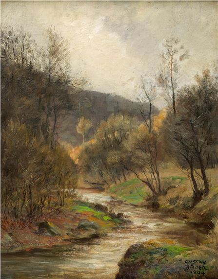 Gustav Bauer | (Wien 1874 - nach 1933 in Hamburg tätig) Bachlandschaft ...