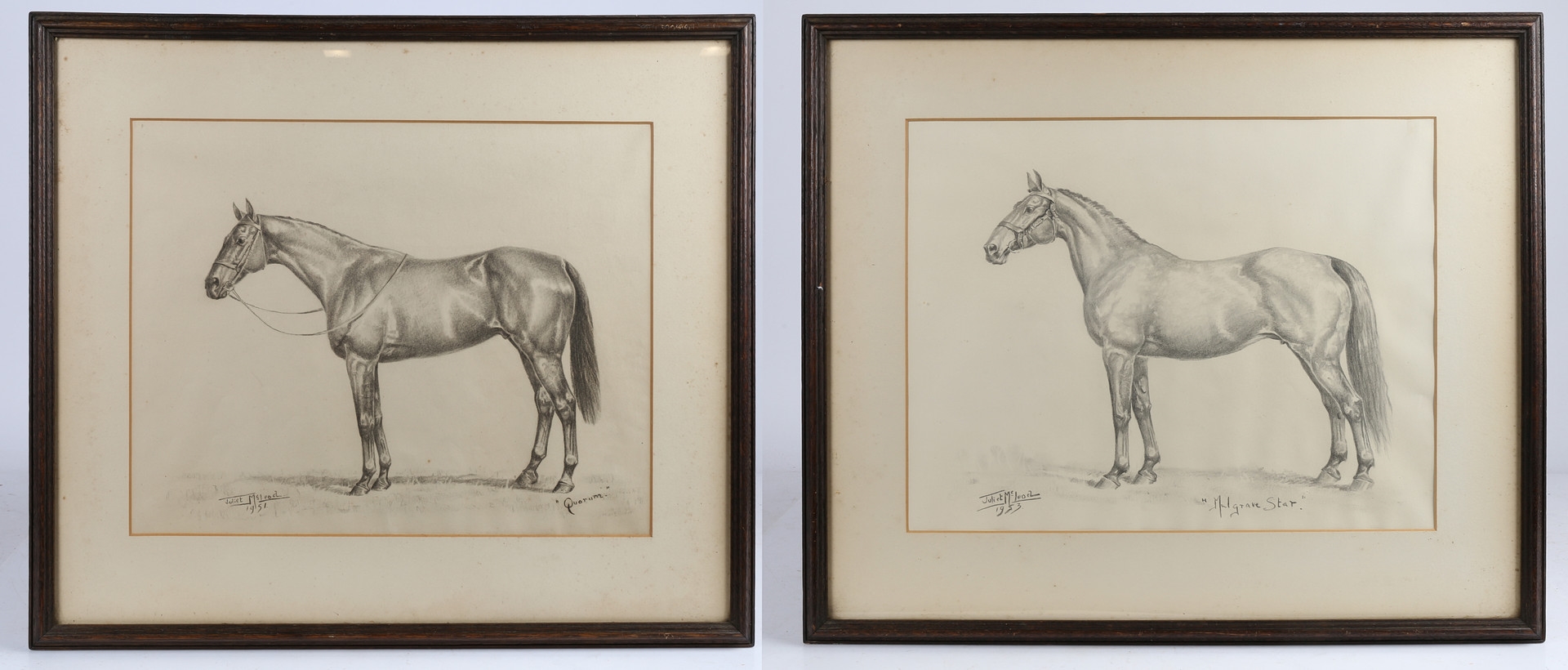 Juliet McLeod | Galloping Stallion and Two Greyhounds (1953) | MutualArt