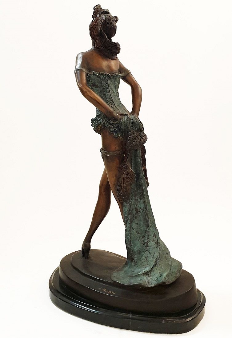 Auguste Moreau | Peacock Dancer, A Post Auguste Moreau Bronze Figurine ...