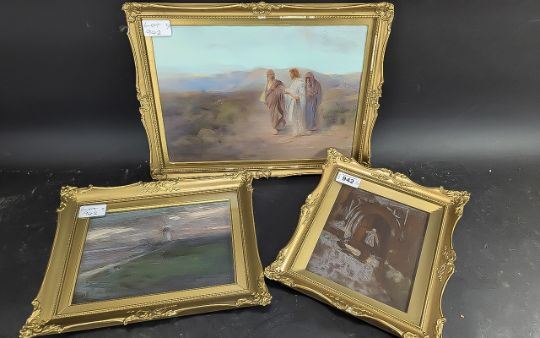 Hugh Berry Scott | Hugh Berry Scott (1853-1940) Three Pastels | MutualArt